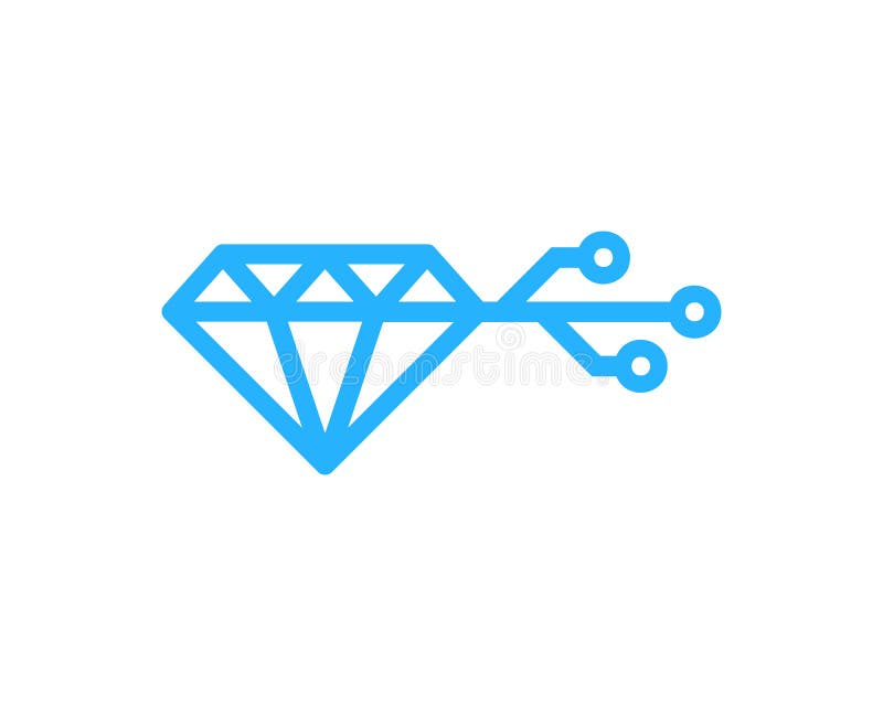 Tech Diamond Icon Logo Design Element Stock Vector - Illustration of ...