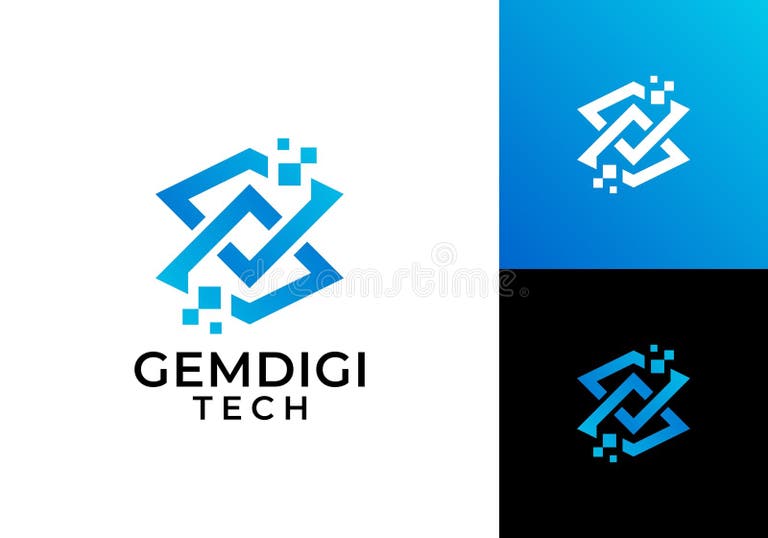 Tech Diamond Logo Simple Digital Pixel Vector Design Stock Vector ...