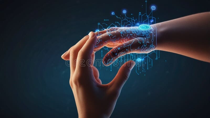 AI-Driven Smart Technology with Glowing World Map Stock Illustration - Illustration of ...