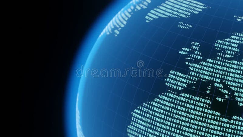 Tech Earth Globalization in 3d Animation. Global Business Dots on ...