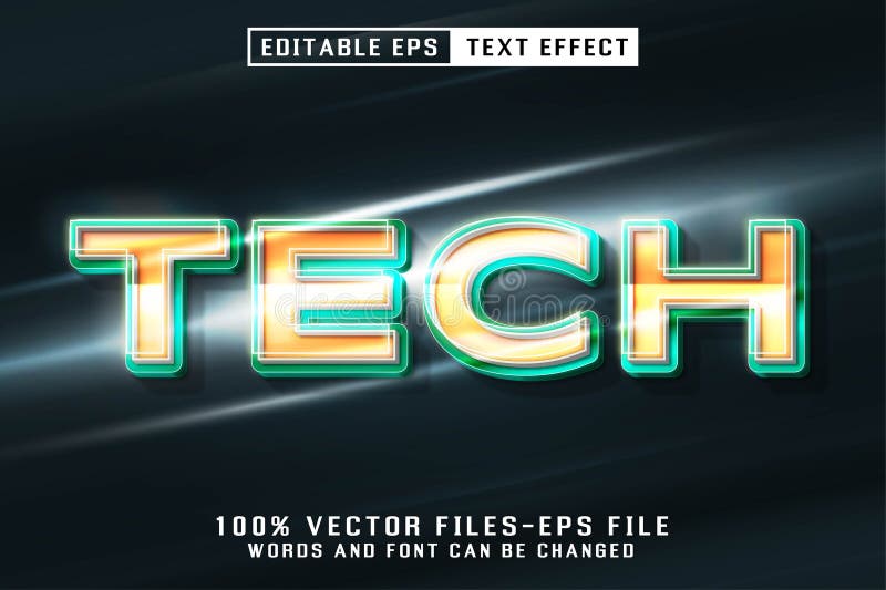 Tech Editable Text Effect stock vector. Illustration of edit - 270815514
