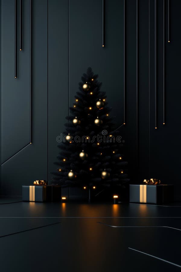 Tech-enhanced Christmas Decor, Futuristic Decorations on a High-tech ...