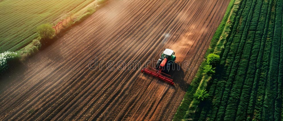 Tech-Enhanced Farming: Soaring Above the Fields. Concept Agriculture ...