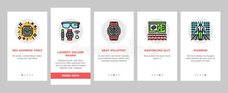 Tech Enthusiast Geek Nerd Man Onboarding Icons Set Vector Stock Vector ...