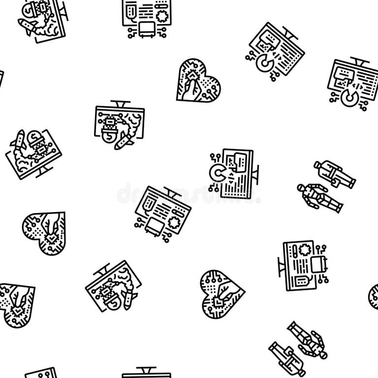Tech Enthusiast Geek Nerd Man Seamless Pattern Vector Stock ...