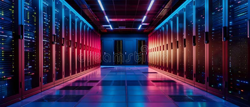 Tech Expertise in a Vibrant Server Room Oasis. Concept Server ...
