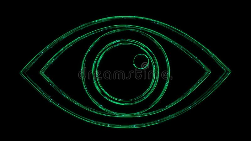 Tech Eye Icon Blue Low Poly Rotating on Black Background Stock Footage ...