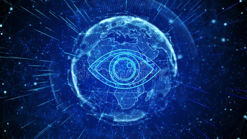 Tech Eye Digital Global Technology World Network Connections Background ...