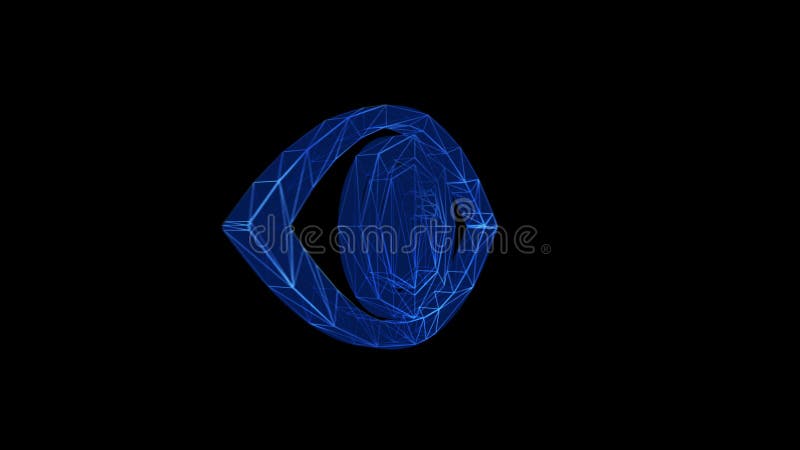 Tech Eye Icon Rotate Around on Black Background Stock Footage - Video ...
