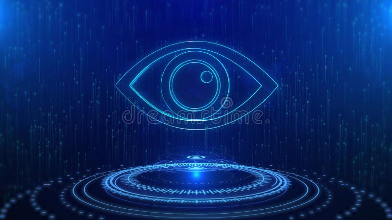 Tech Eye Text Cyberspace Future Digital Technology Hologram Concept ...