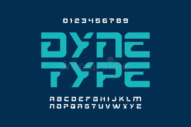 Tech Font Type. Technology Letters Symbol. Tech Font Stock Illustration ...