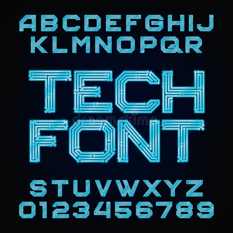 Tech font. Vector Alphabet stock vector. Illustration of alphabet ...