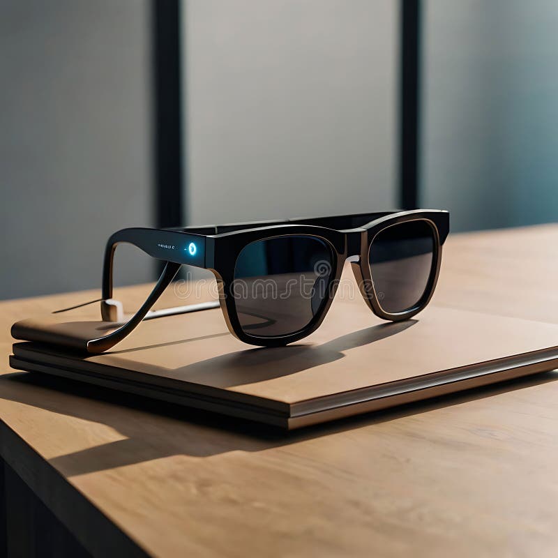 Tech-Forward Desk with Futuristic AR Glasses, Wireless Devices, and ...