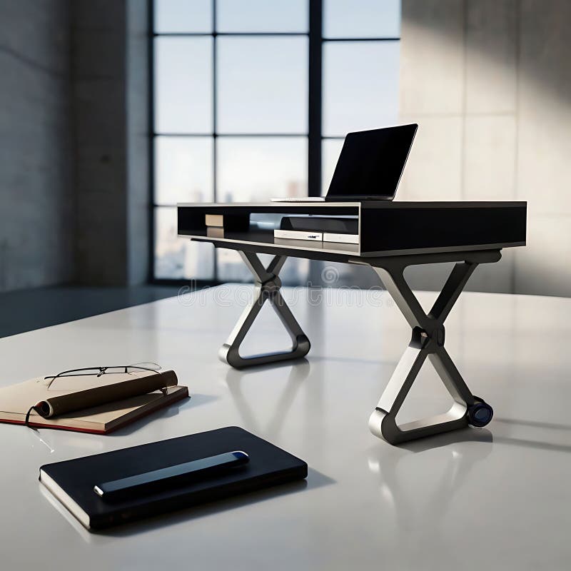 Tech-Forward Desk with Futuristic AR Glasses, Wireless Devices, and ...