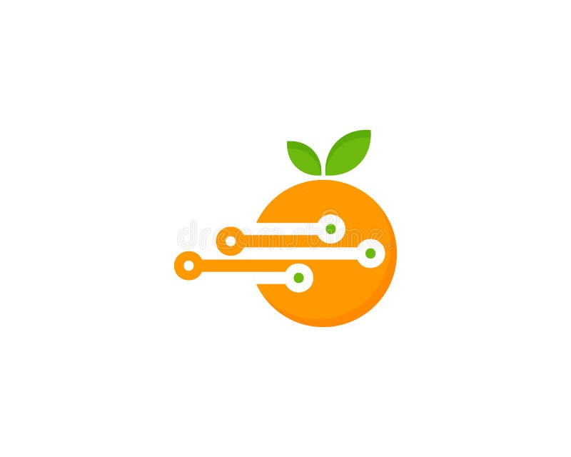 Tech Fruit Icon Logo Design Element Stock Vector - Illustration of ...