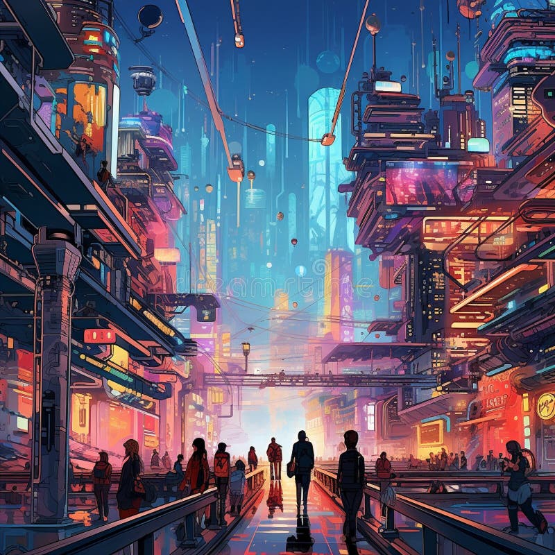 Tech Fusion - Elements of Technology Merging To Create a Futuristic ...