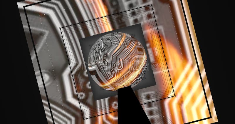 Tech futuristic cube. stock illustration. Illustration of isometric ...