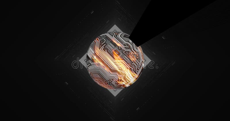 Tech futuristic cube. stock video. Video of concept - 215067365