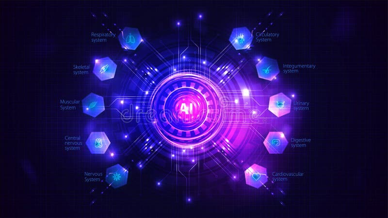 Tech Futuristic Healthcare Template with Ai. Artificial Intelligence ...