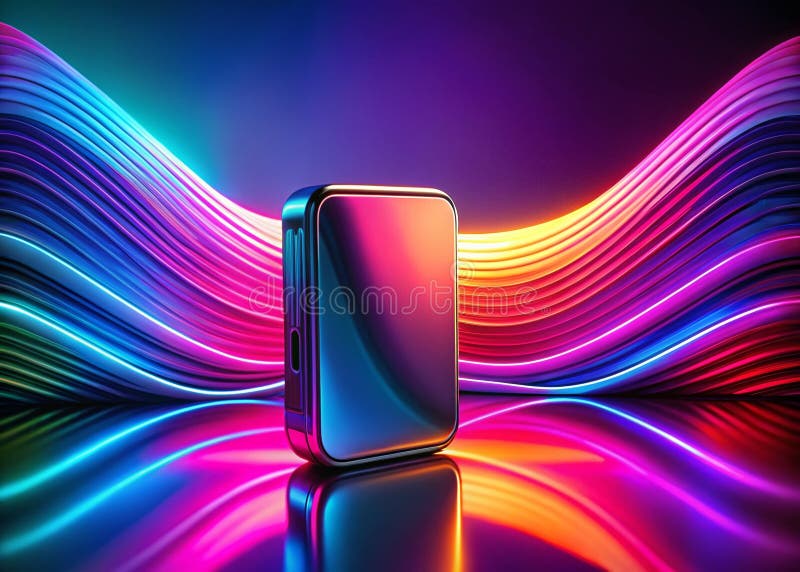 2024 Tech Gadget Mockup Sleek Design with Abstract Wave Background for ...