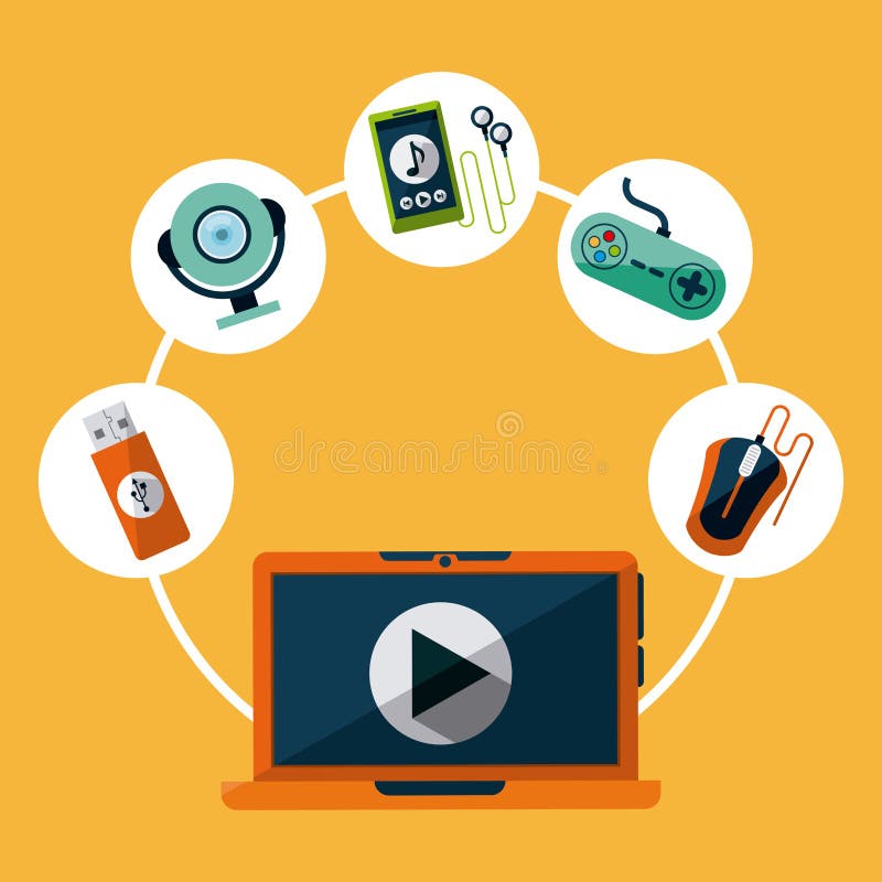 Tech gadgets stock illustration. Illustration of ipad - 26279337