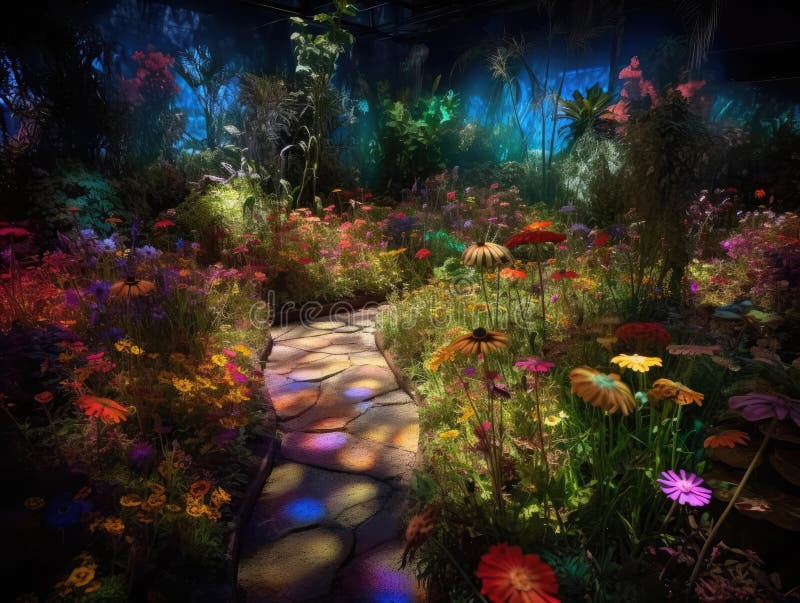 Tech Garden with AR and Holographs Stock Illustration - Illustration of ...