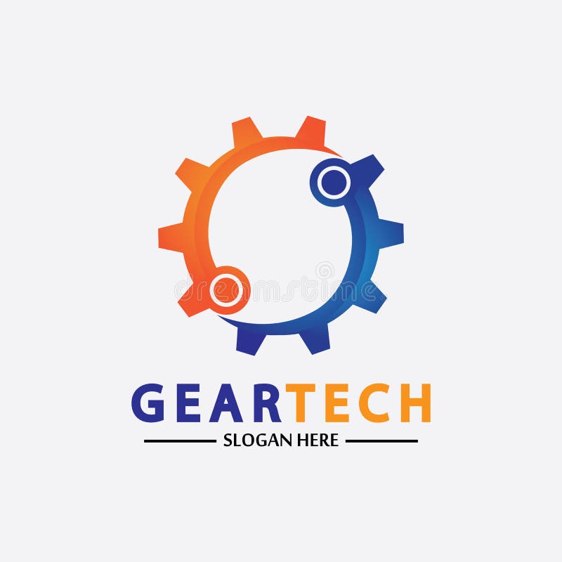 Tech Gear Logo Vector Design Template. Technology Logo Template Design ...