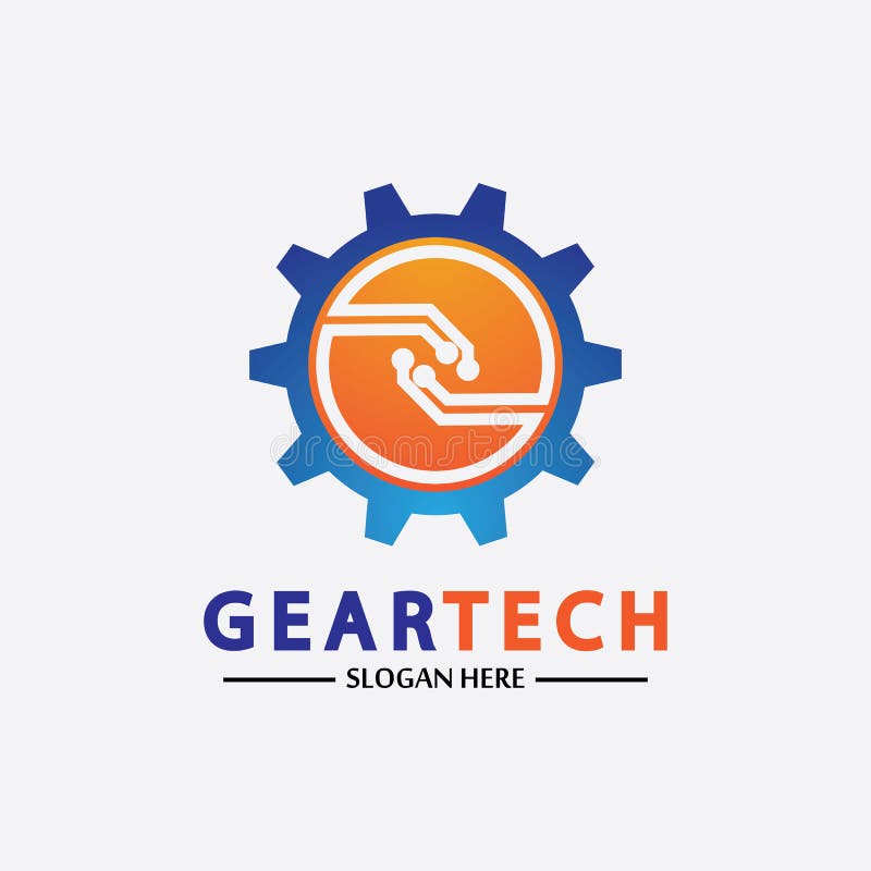 Tech Gear Logo Vector Design Template. Technology Logo Template Design ...