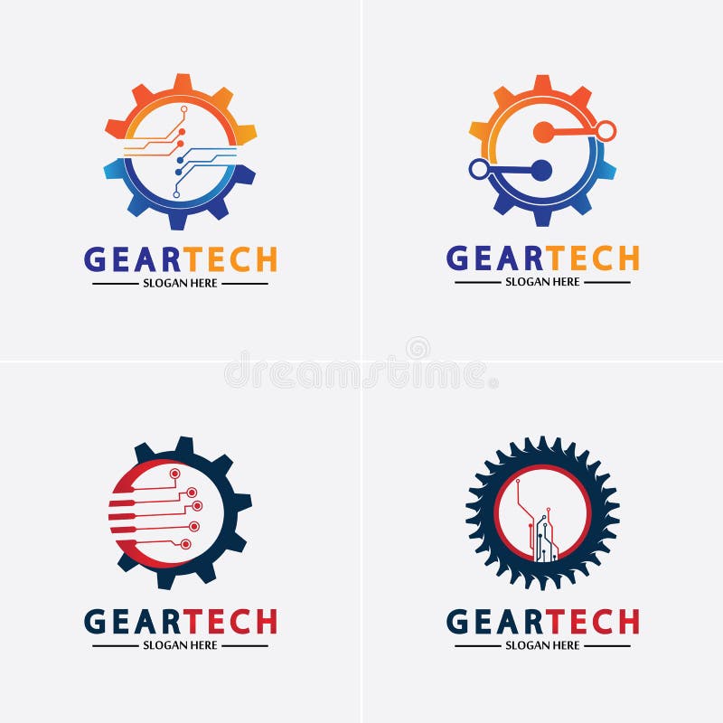 Tech Gear Logo Vector Design Template. Technology Logo Template Design ...