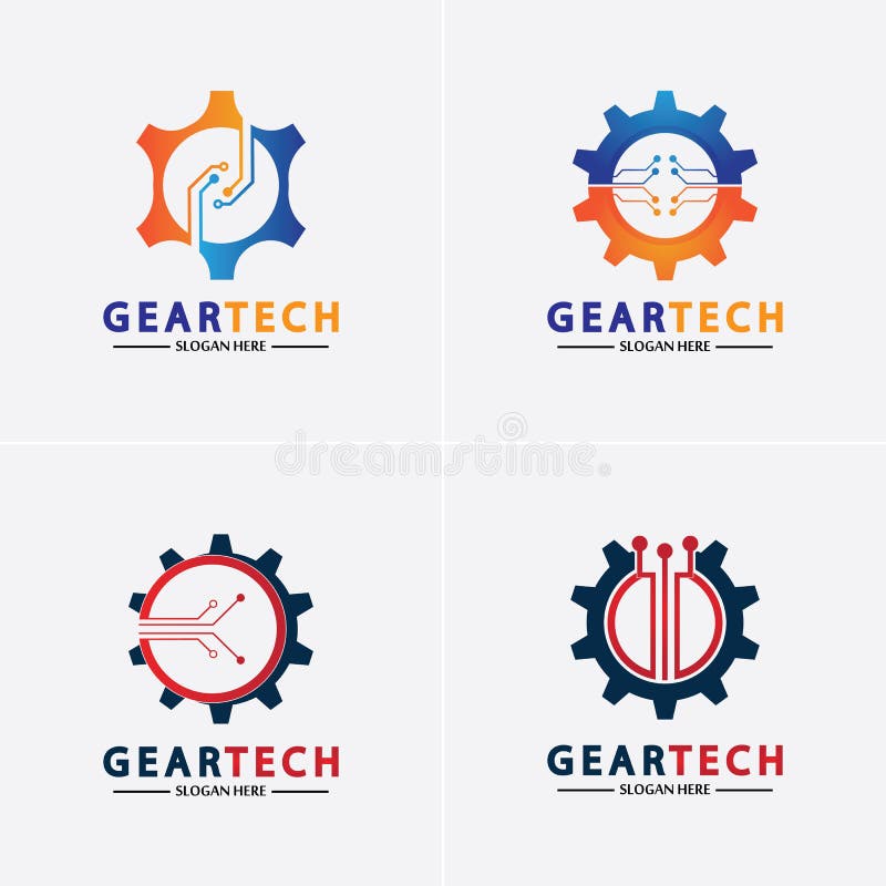 Tech Gear Logo Vector Design Template. Technology Logo Template Design ...