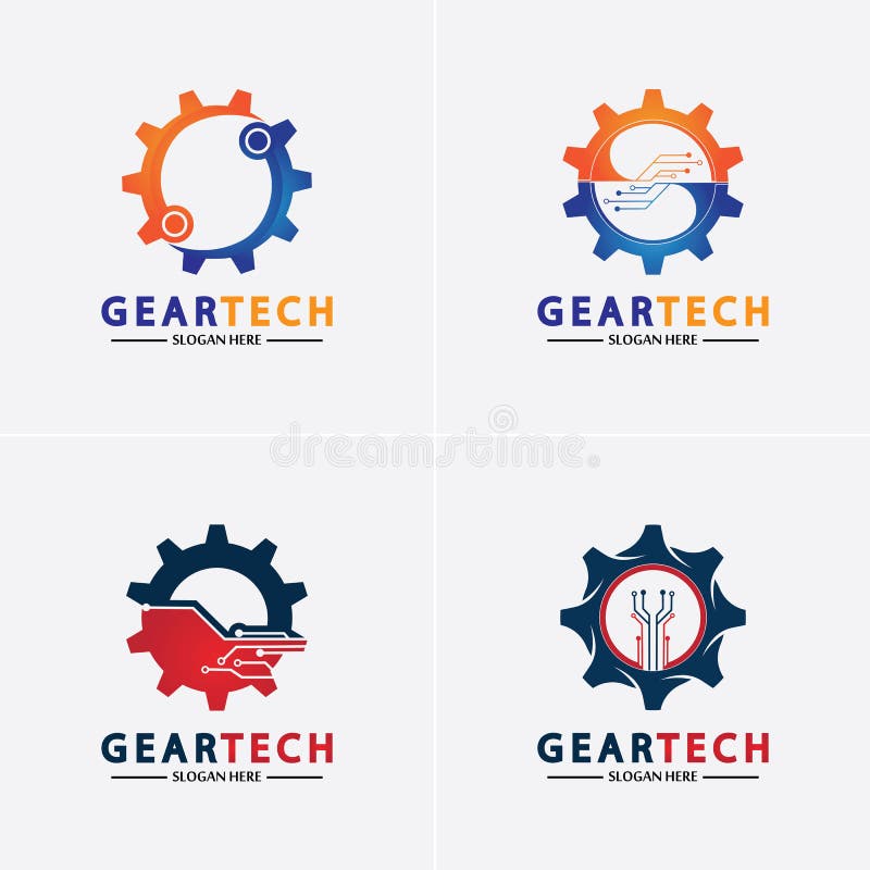 Tech Gear Logo Vector Design Template. Technology Logo Template Design ...