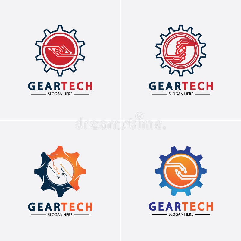 Tech Gear Logo Vector Design Template. Technology Logo Template Design ...