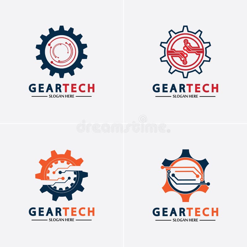 Tech Gear Logo Vector Design Template. Technology Logo Template Design ...