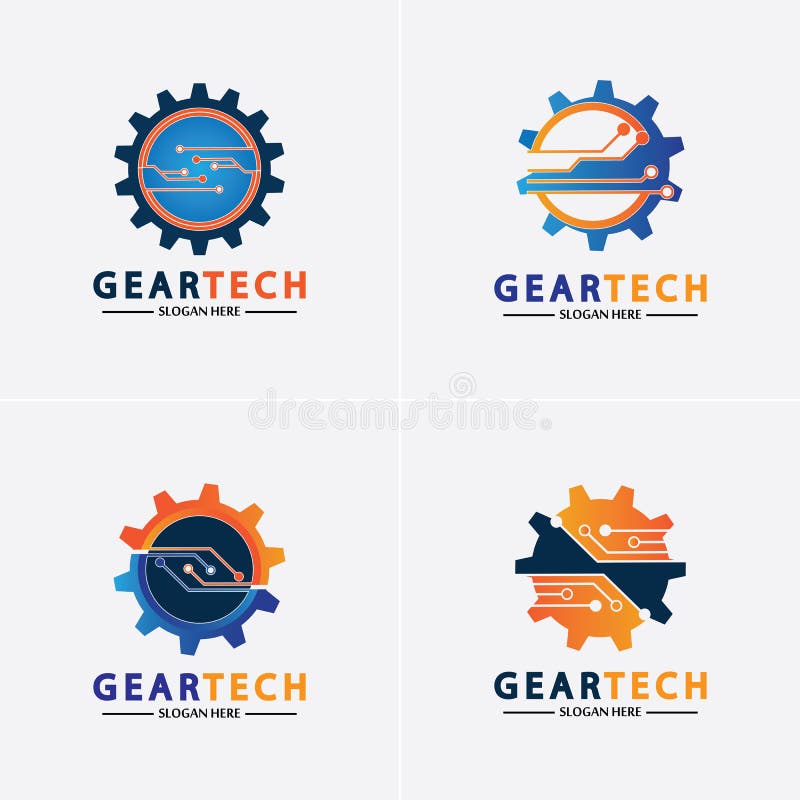 Tech Gear Logo Vector Design Template. Technology Logo Template Design ...