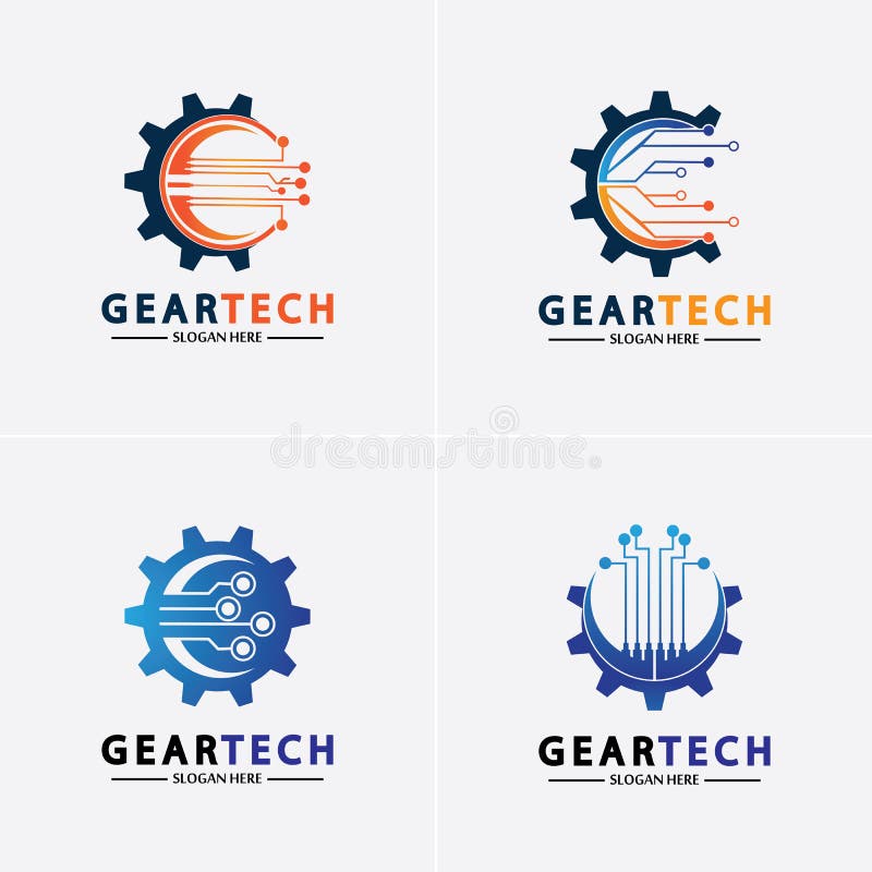 Tech Gear Logo Vector Design Template. Technology Logo Template Design ...