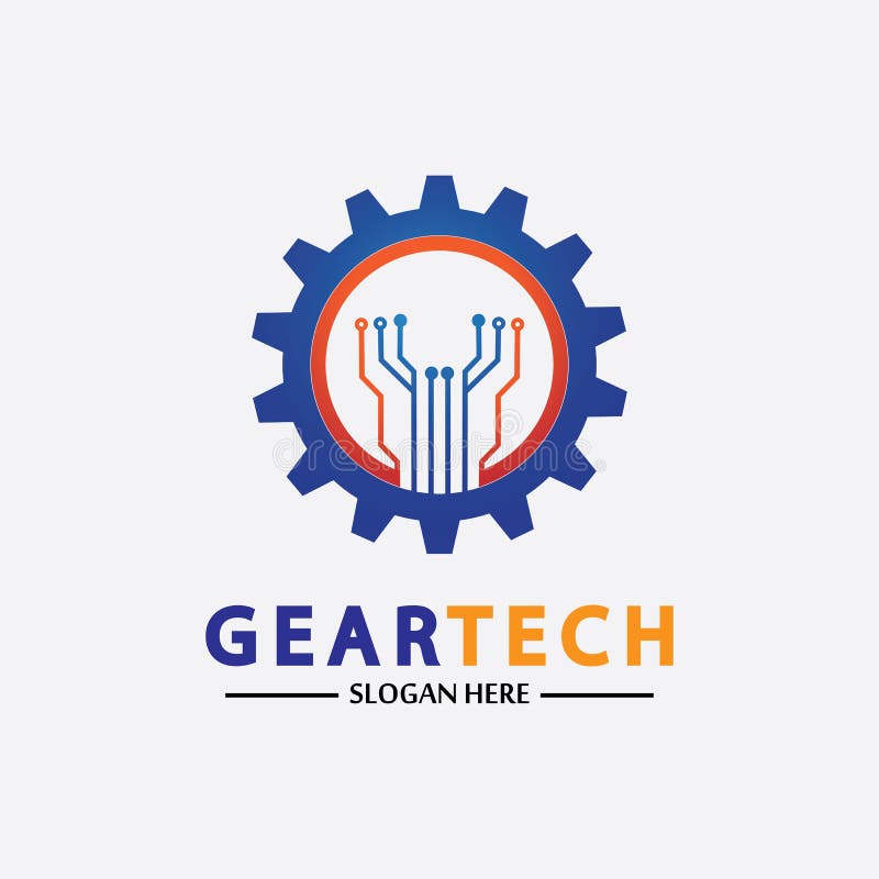 Tech Gear Logo Vector Design Template. Technology Logo Template Design ...