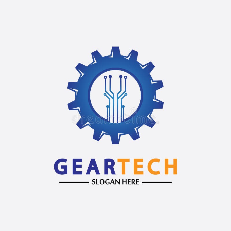Tech Gear Logo Vector Design Template. Technology Logo Template Design ...