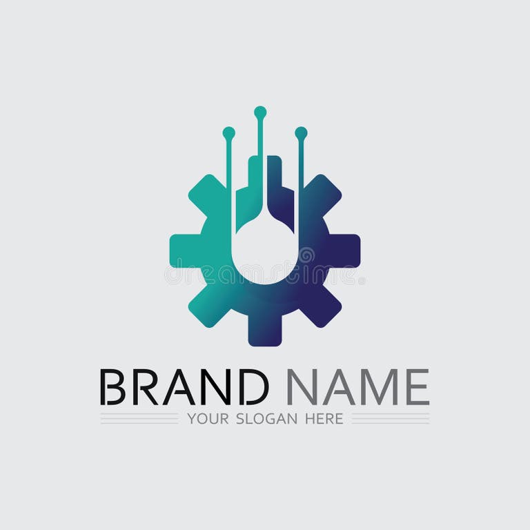 Tech Gear Logo Vector Design Template. Technology Logo Template Design ...