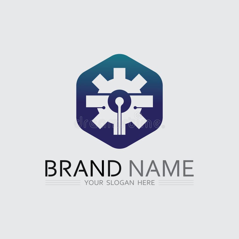Tech Gear Logo Vector Design Template. Technology Logo Template Design ...
