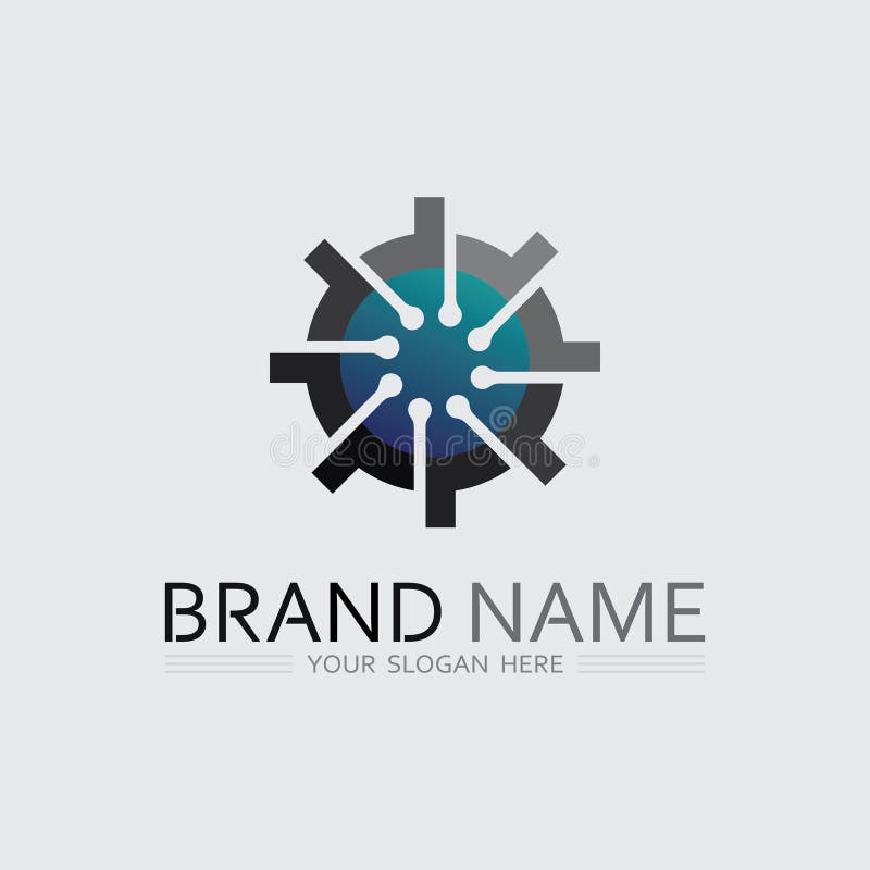 Tech Gear Logo Vector Design Template. Technology Logo Template Design ...