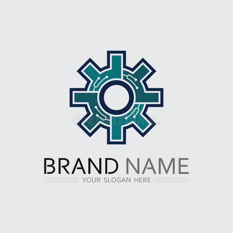 Tech Gear Logo Vector Design Template. Technology Logo Template Design ...
