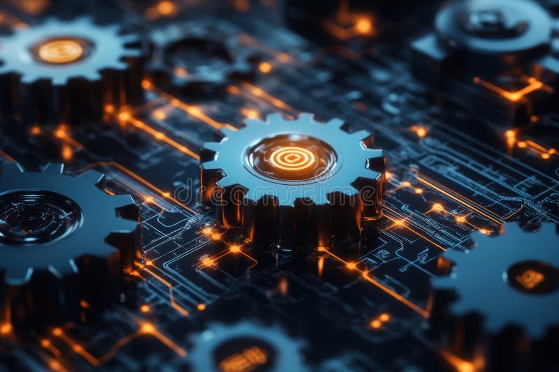 Tech Gear Synchronization, an Intricate Design of Intersecting Gears ...