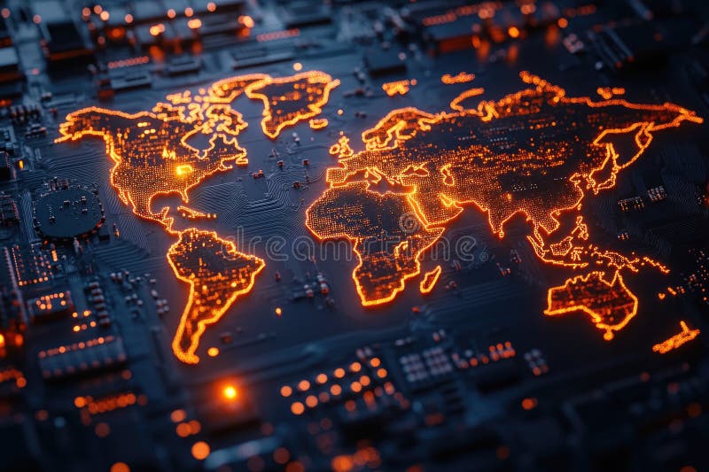 Tech Geography: World Map Crafted from Microchips, Global ...