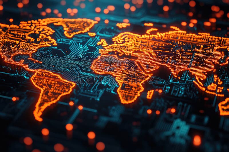 Tech Geography: World Map Crafted from Microchips, Global ...