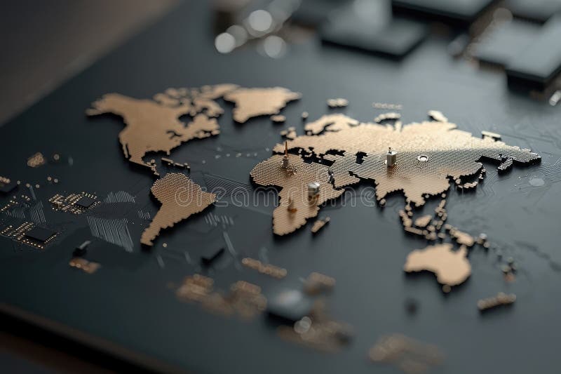 Tech Geography: World Map Crafted from Microchips, Global ...
