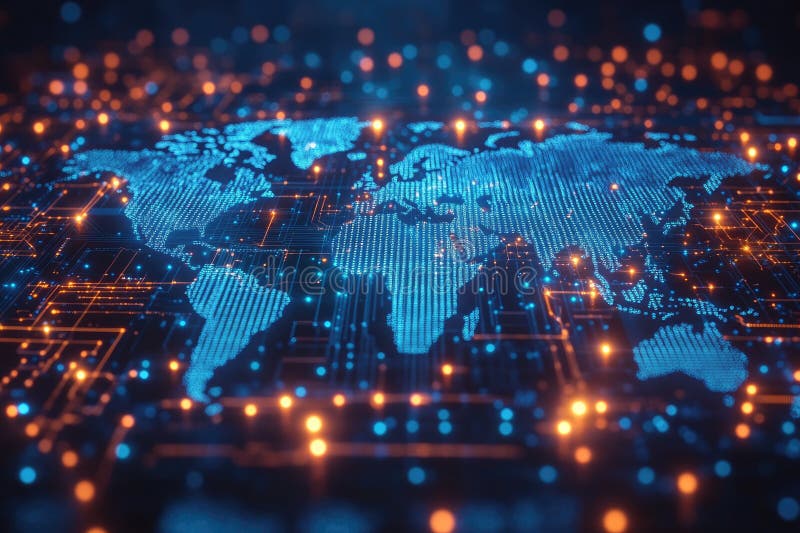 Tech Geography: World Map Crafted from Microchips, Global ...