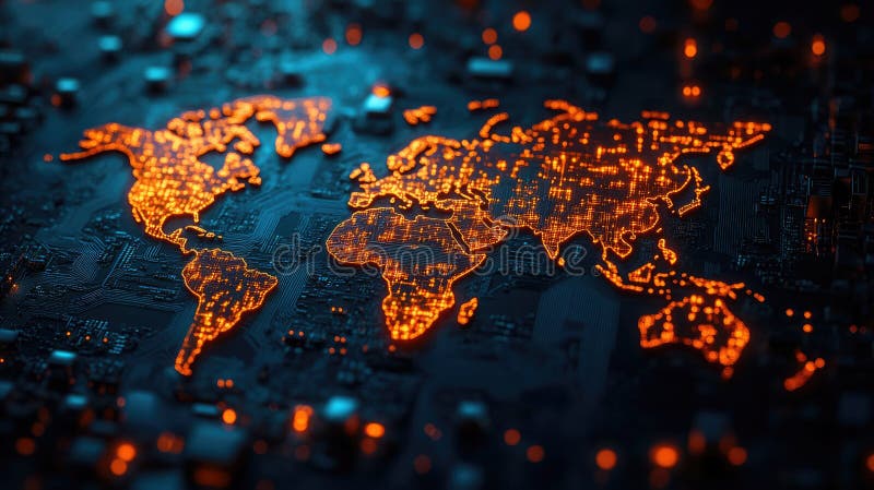 Tech Geography: World Map Crafted from Microchips, Global ...