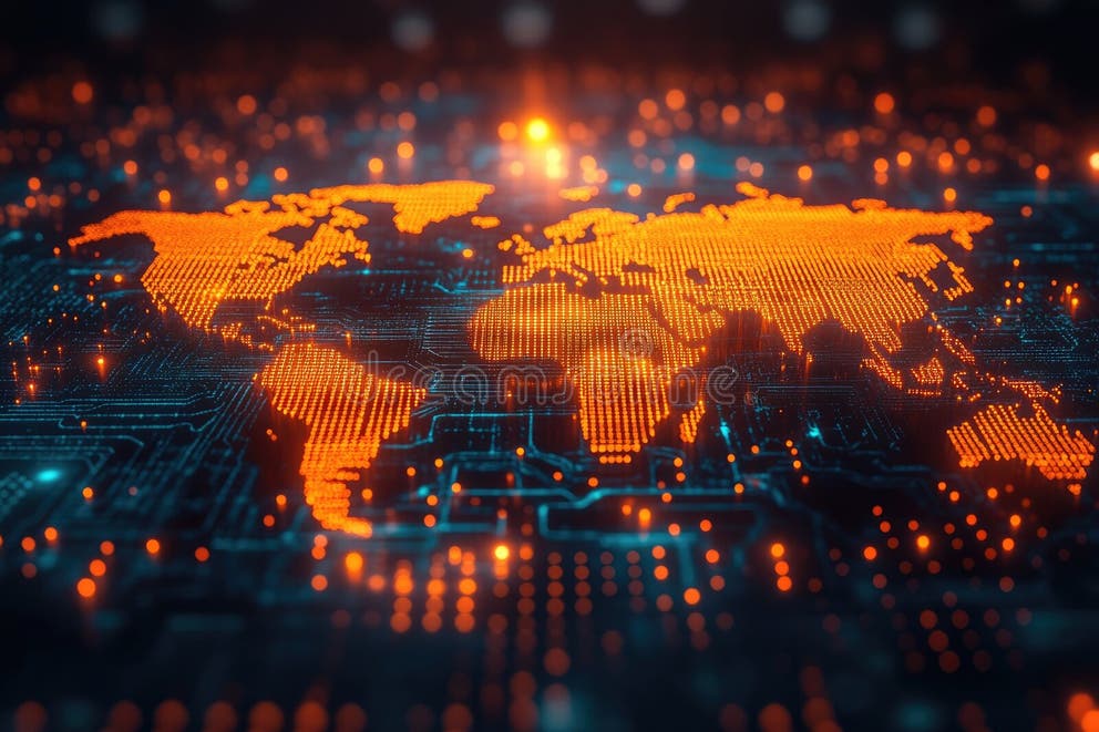 Tech Geography: World Map Crafted from Microchips, Global ...