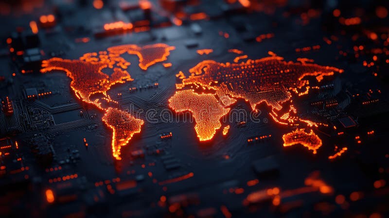 Tech Geography: World Map Crafted from Microchips, Global ...