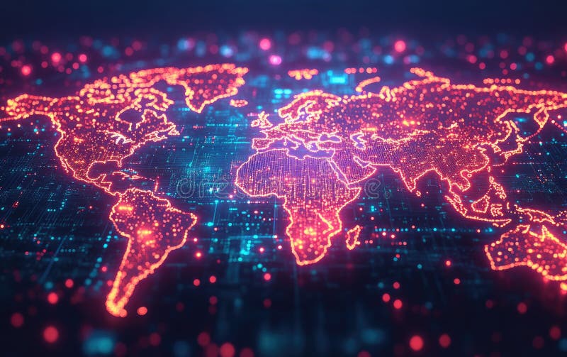 Tech Geography: World Map Crafted from Microchips, Global ...